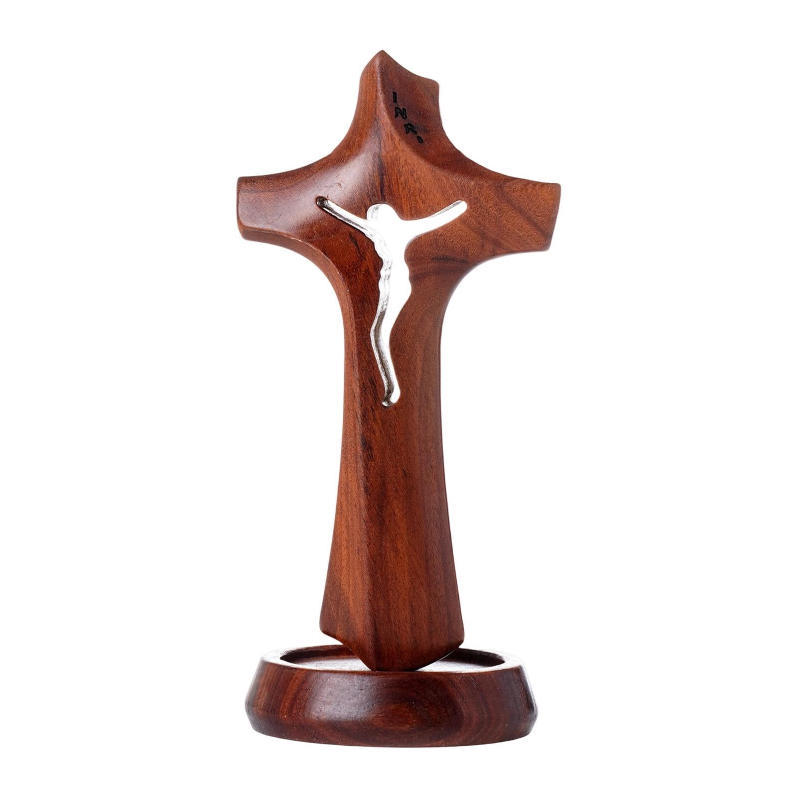 Fzaqwen Standing Cross Figurine Wood Cross Statue for Thanksgiving ...