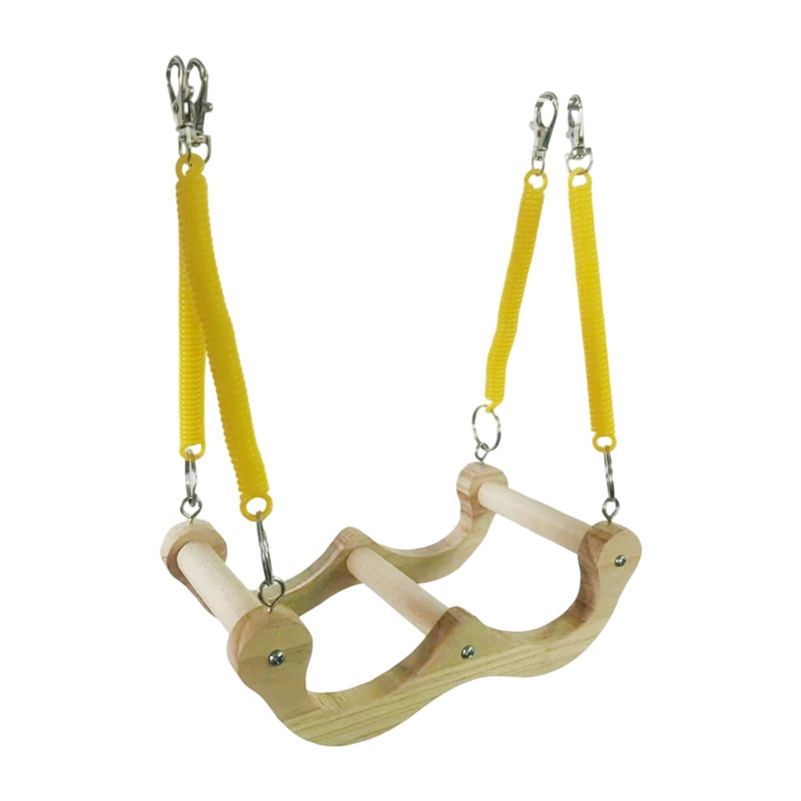 Fzaqwen Wood Bird Swing Toy Cage Accessories Bird Perches for Conures ...