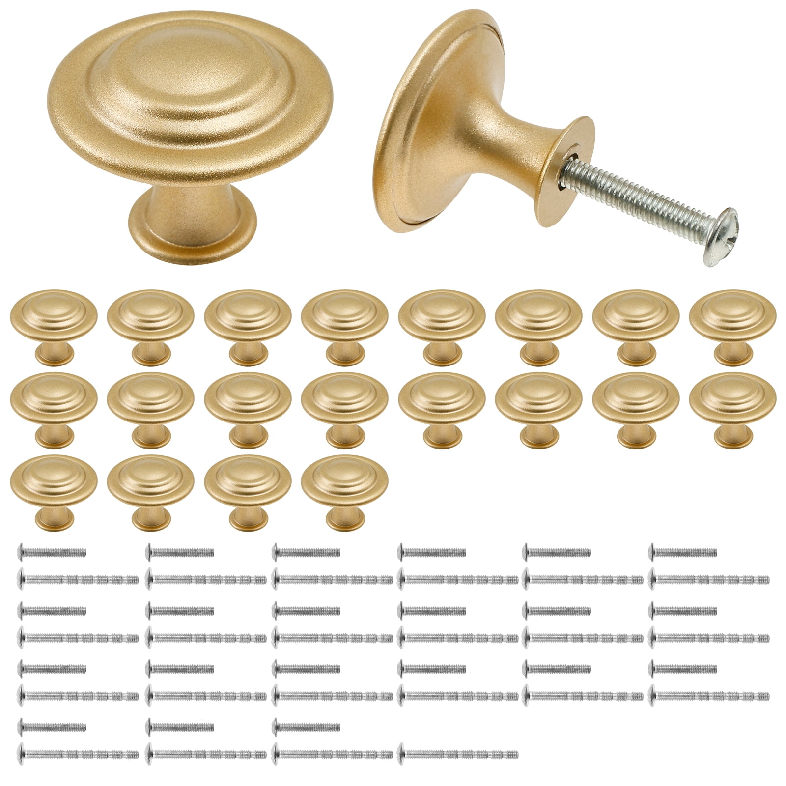 Fznkrag 22Pcs Cabinet Door Knob Round Drawer Knobs Elegant Closet Door ...