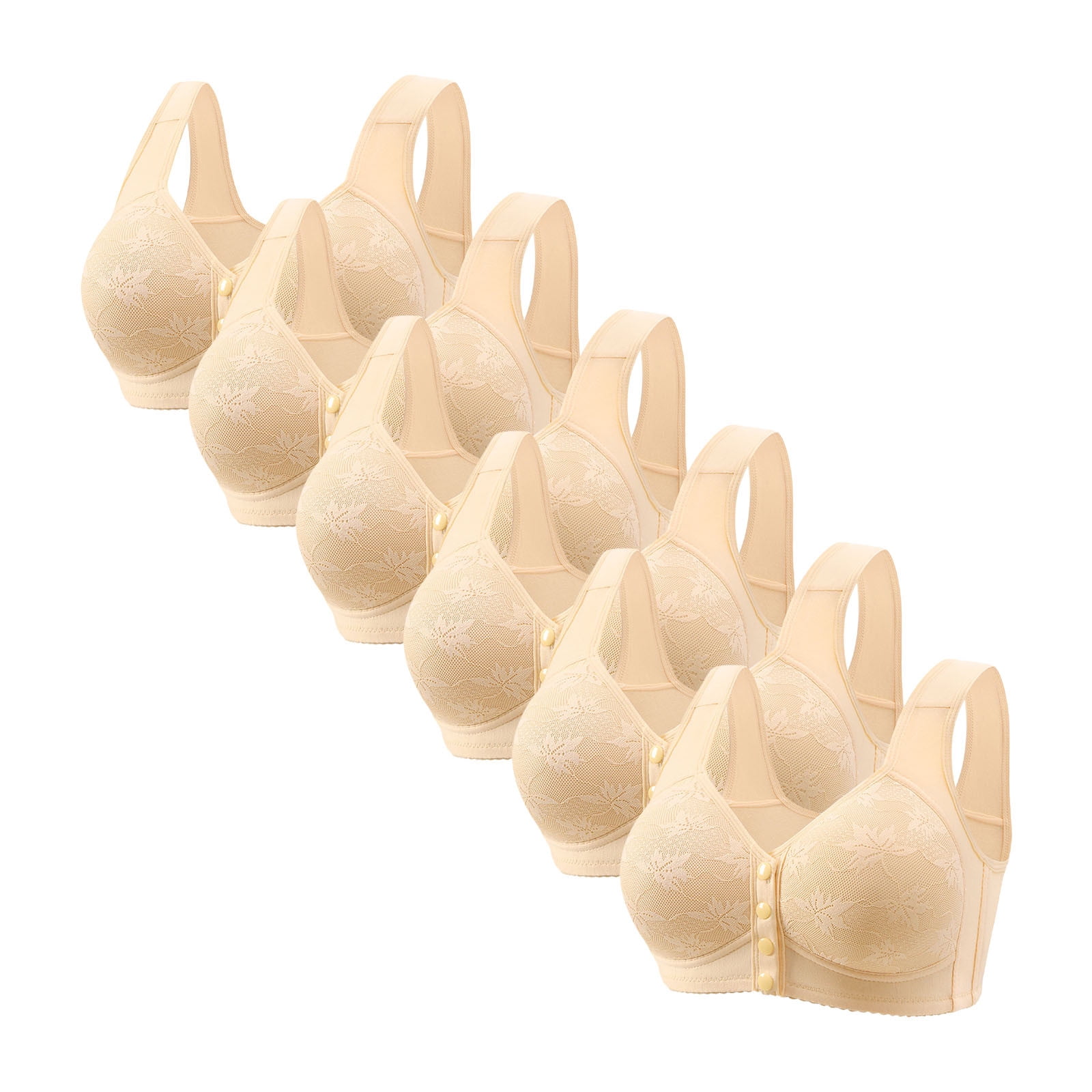 Fznquz 6 Pack Daisy Bras Clearance No Underwire Comfort Plus Size Full ...