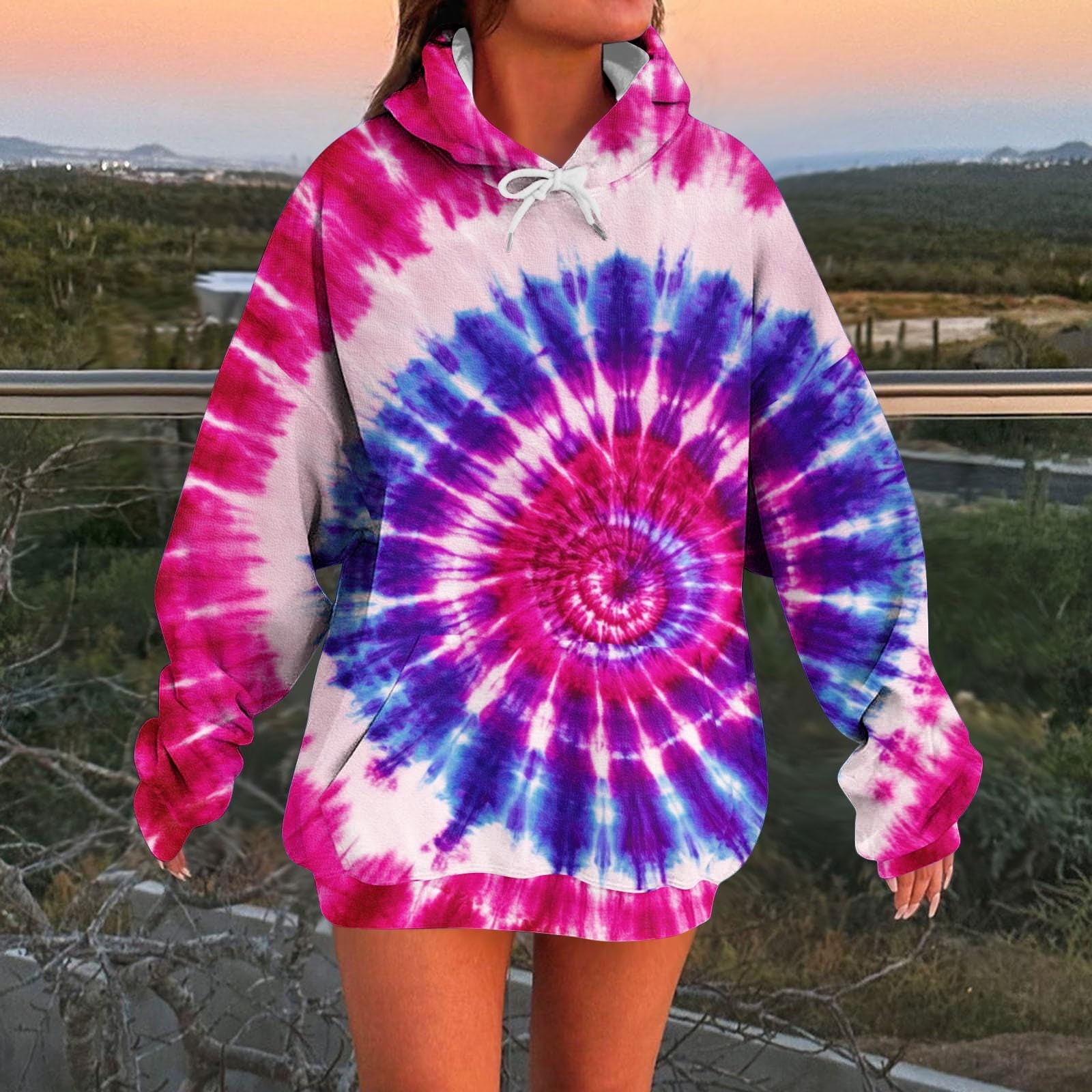 Fznquz Hooded Fall Blouses for Women 2025 Pink Crewneck Sweatshirt ...