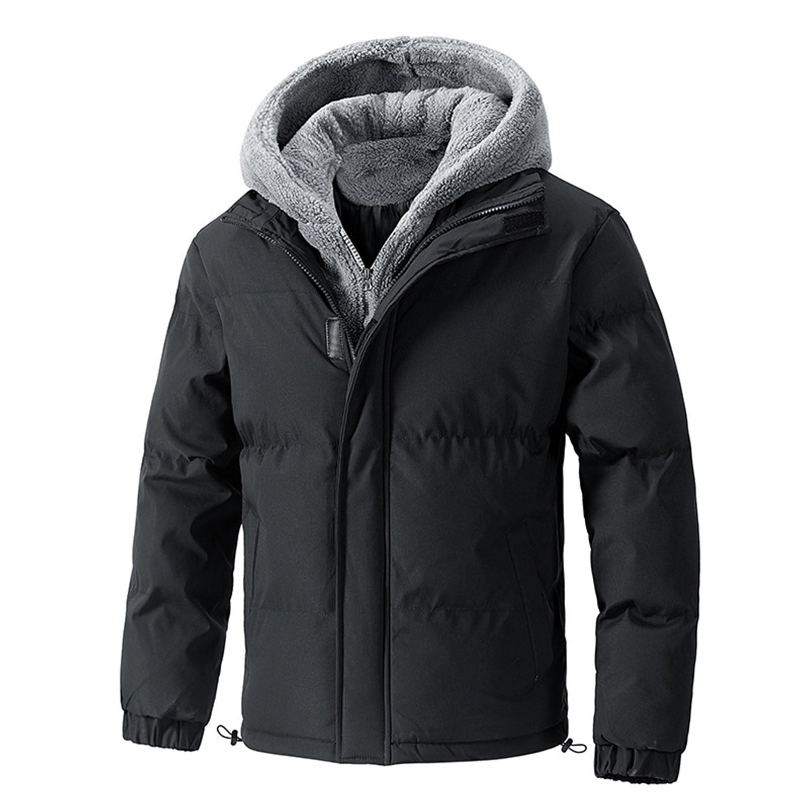 Fznquz Puffer Mens Jackets Big and Tall Casual Stylish Black Winter Zip ...