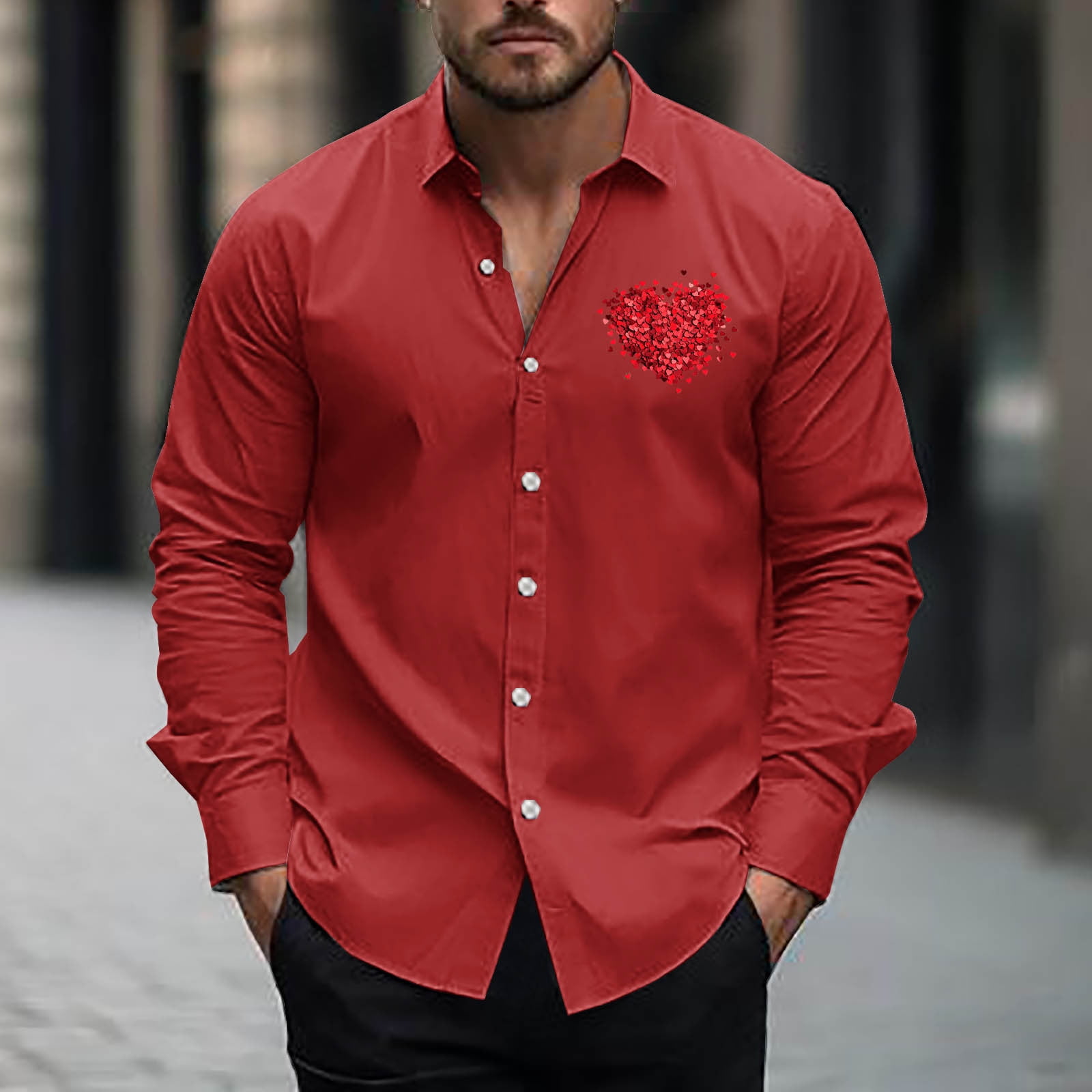 Exciting Mens Red Button Up Shirt Images