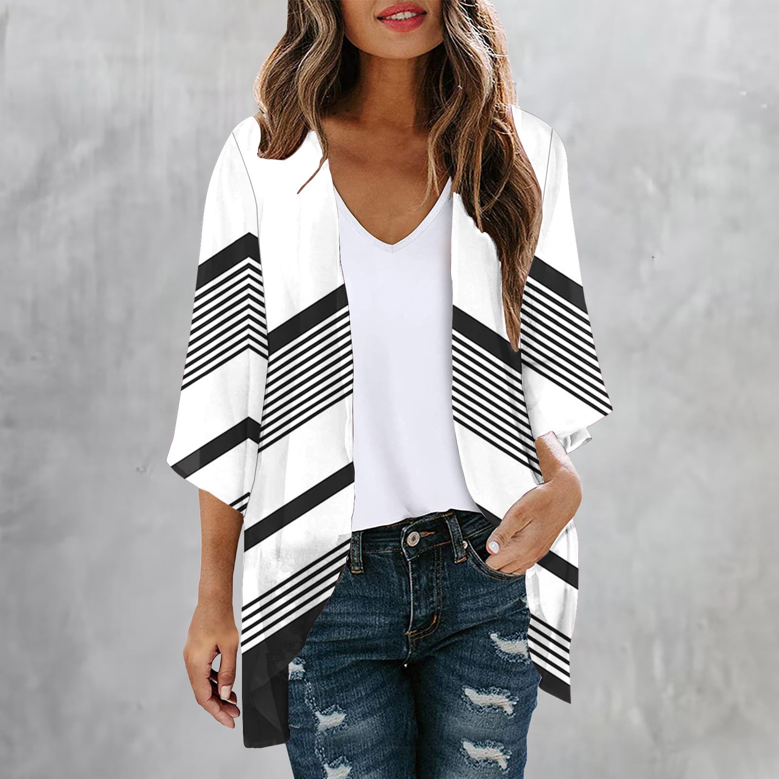 Fznquz Women's Sweaters Long Sleeve Lightweight Cover Up Cardigan ...