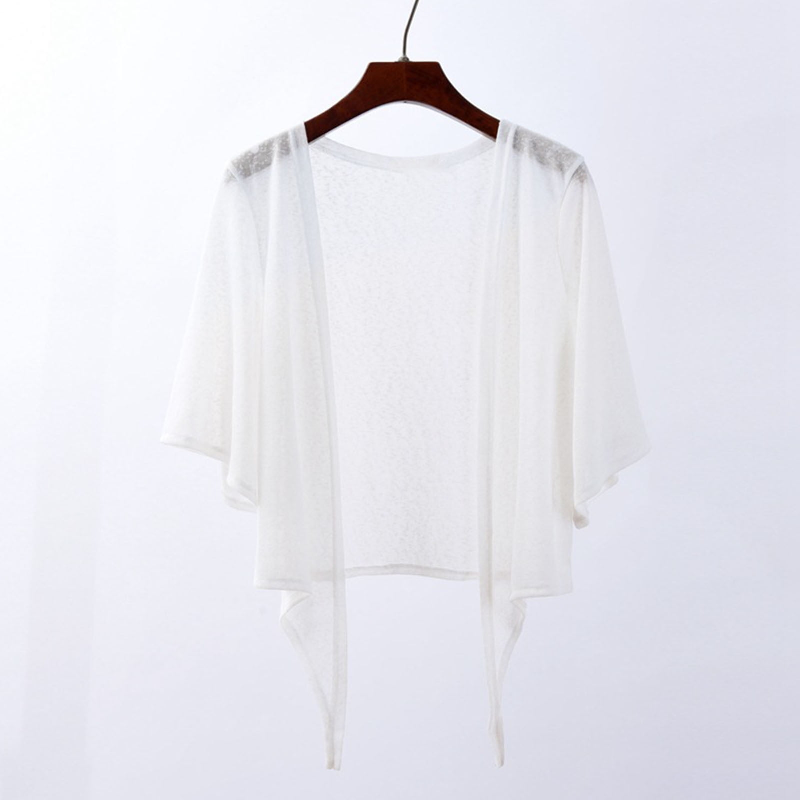 Fznquz Womens Cardigans Lightweight Trendy Shrugs White Open Front ...