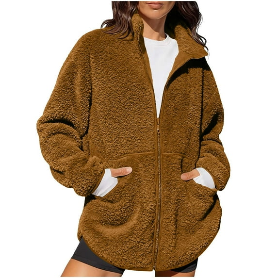 Fznquz Yellow Fall Tops for Women 2026 Casual Winter Full Zip T-Shirt ...