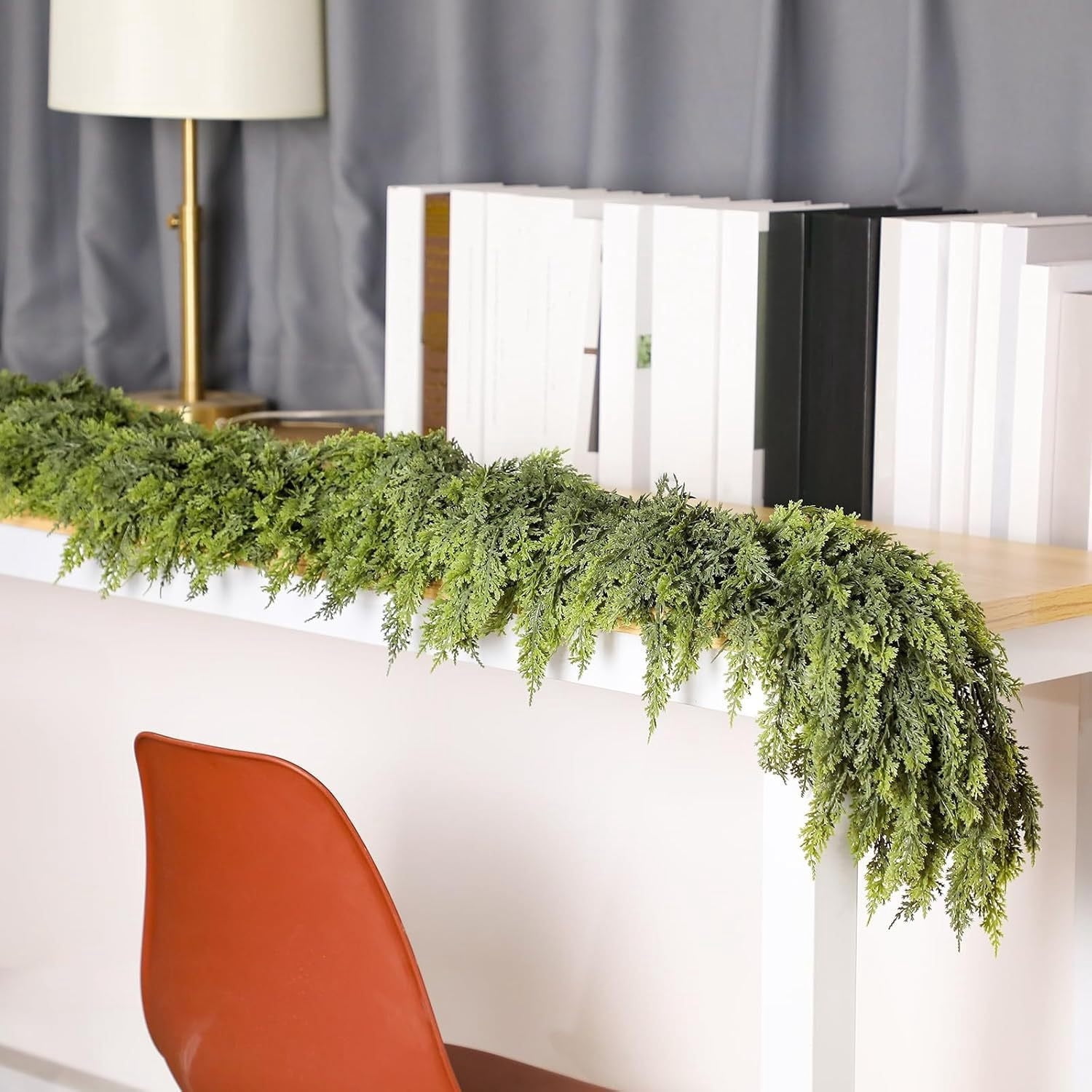 Fzsteel 1.5m Christmas Garland Thick PE Artificial Cedar Needle Garland ...