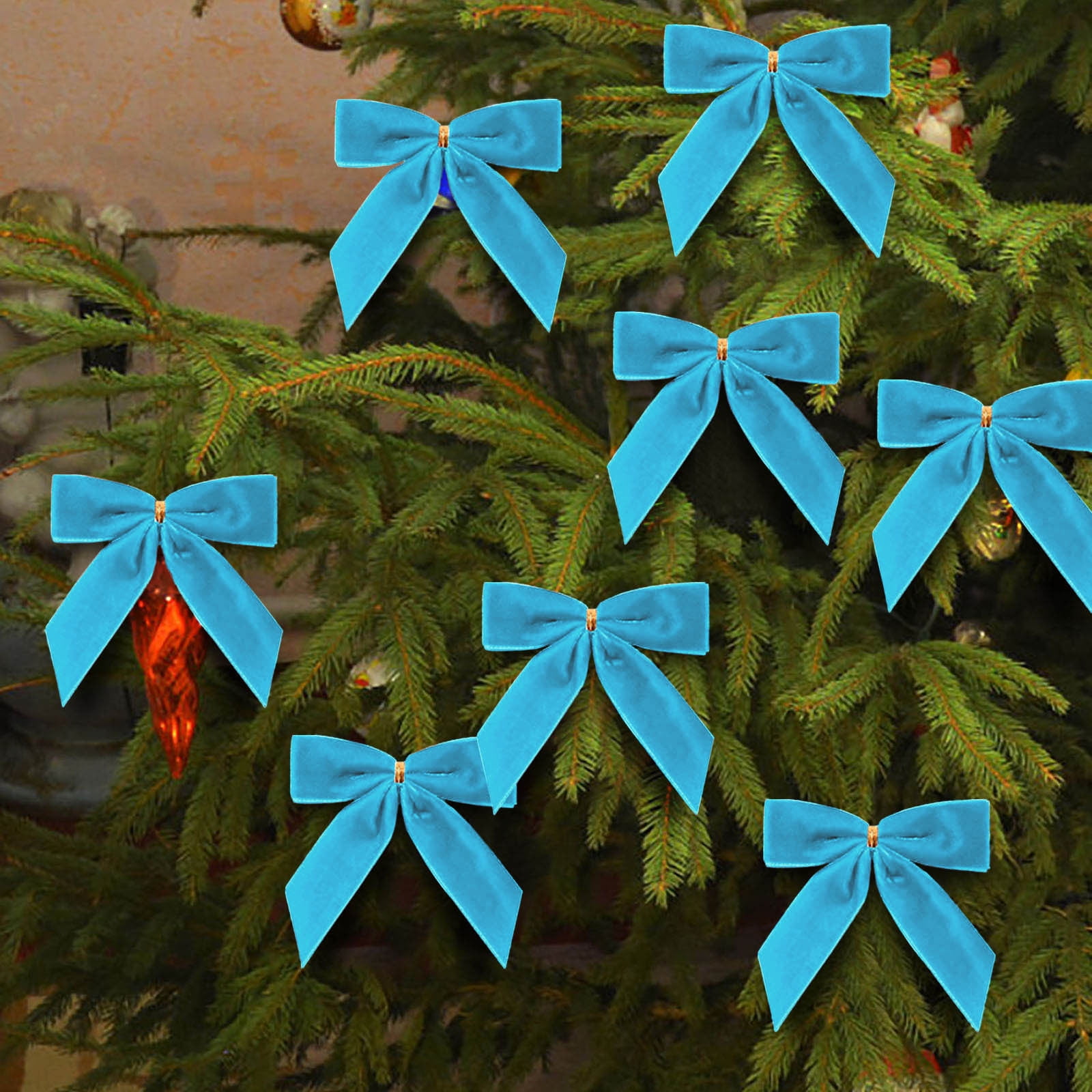Fzsteel 24Pcs Velvet Christmas Bows For Tree Wreath Gift Wrapping ...