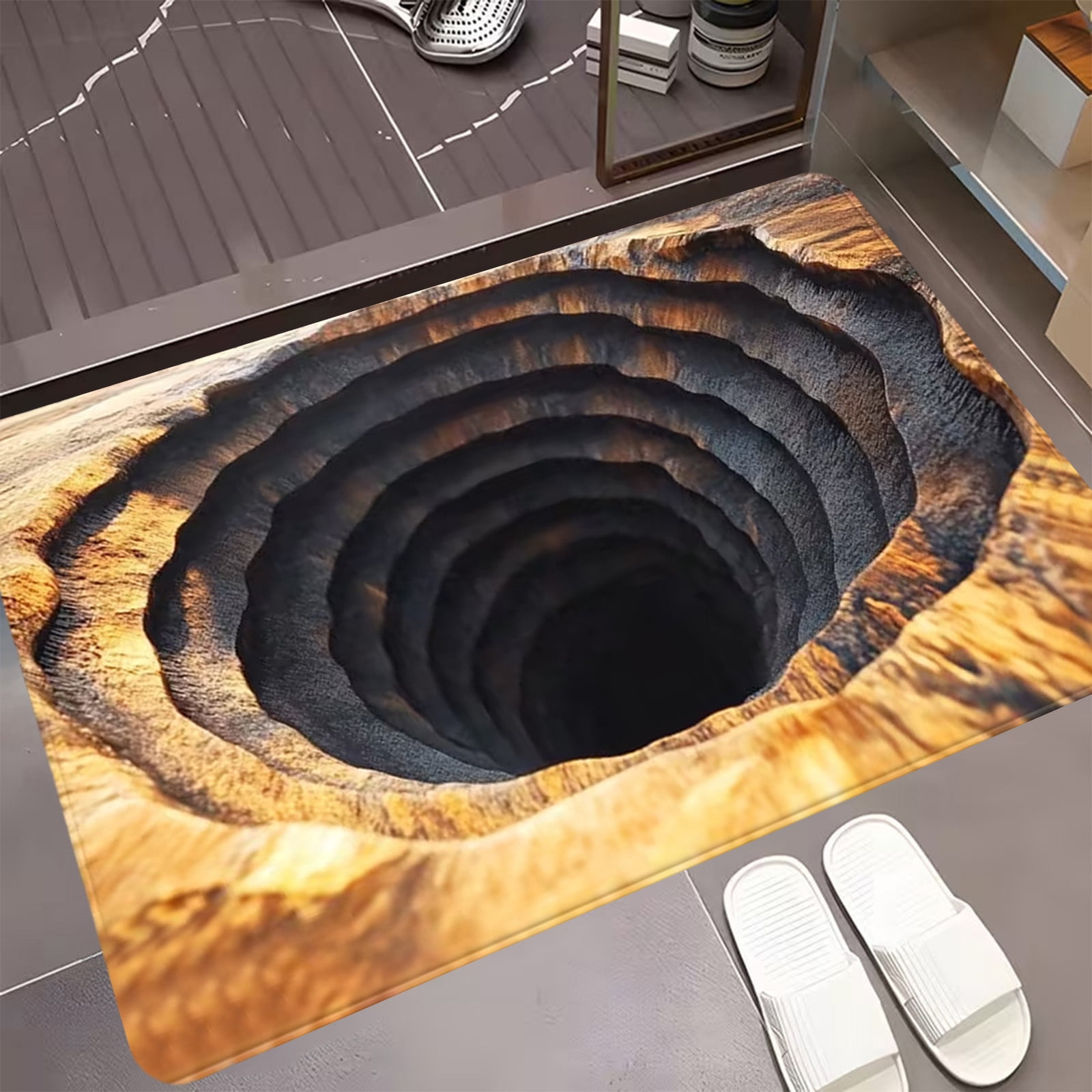 Fzsteel 3D Stereoscopic Visual Trap Doormat with Water-Absorbing and ...