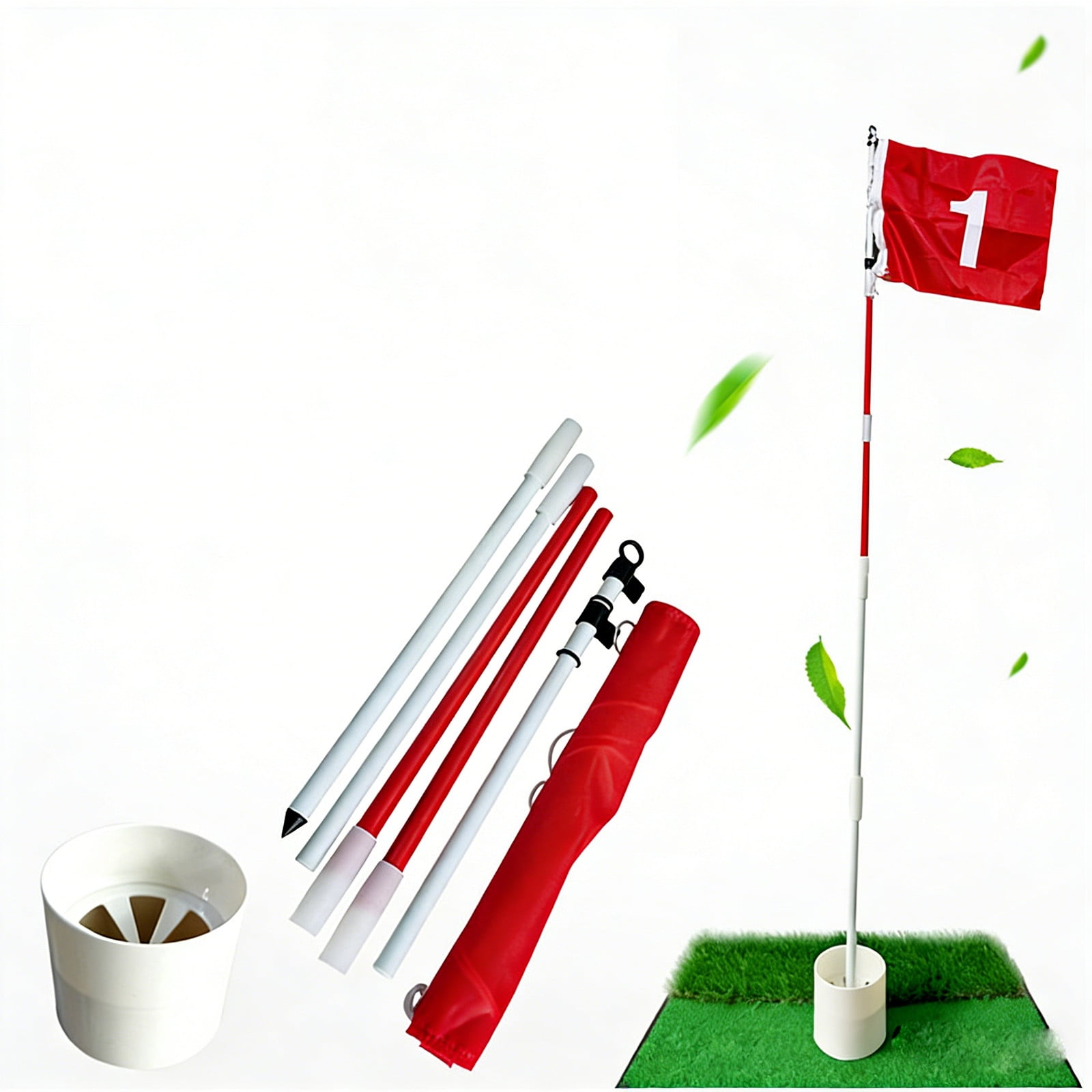 Fzsteel 5-Section Detachable Golf Flagstick Practice Set with Click ...