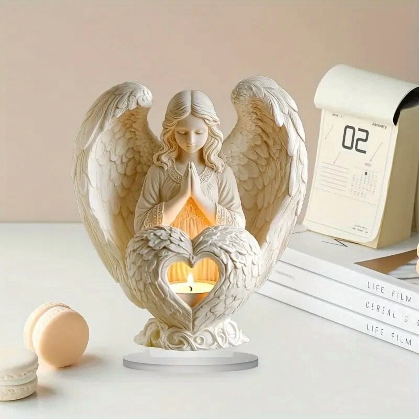 Fzsteel Acrylic Angel Figurine With Elegant 2D Heart Design ...