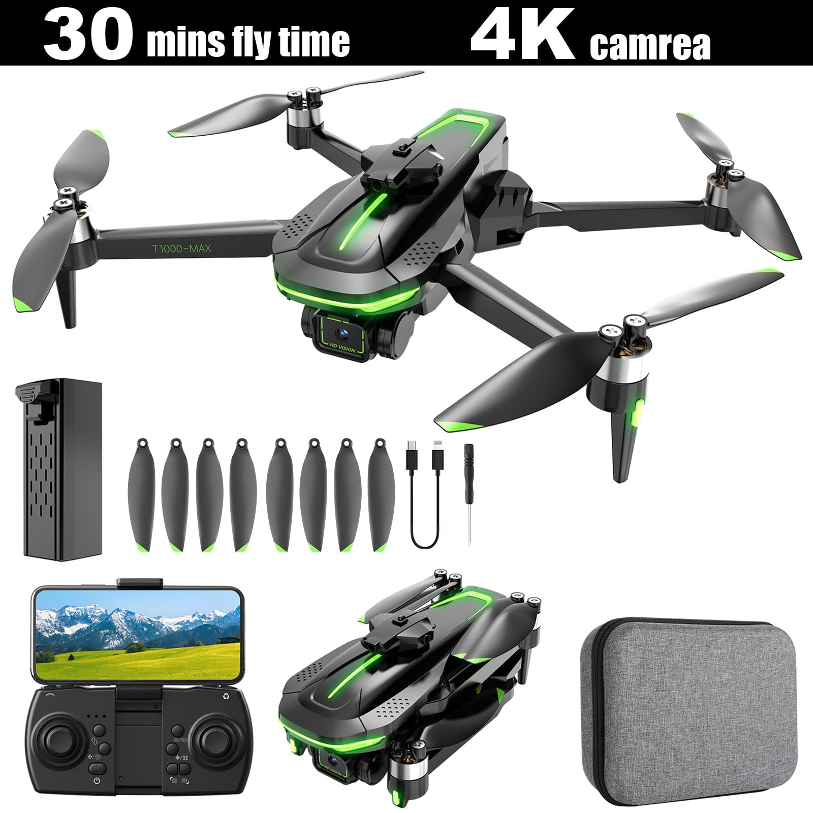 Fzsteel Brushless Motor Drone With 4K Camera & 30 Min Flight Time, FPV ...