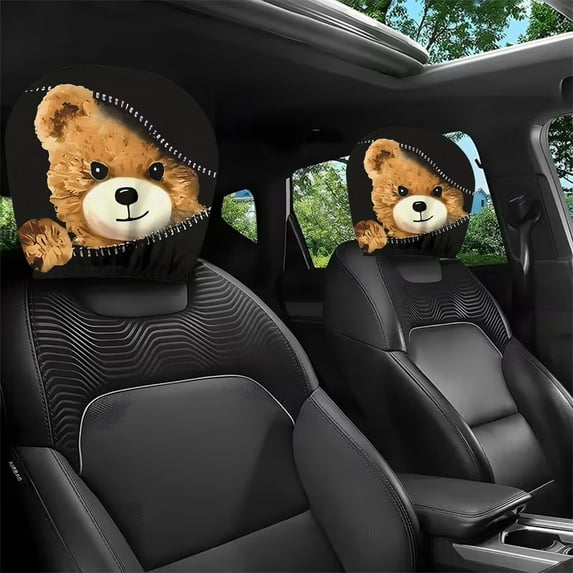 Fzsteel Car Pillow Cover with Adorable Bear Print, High-Density ...