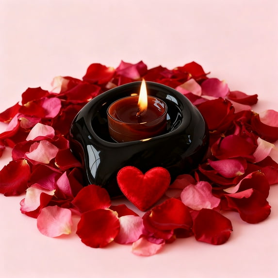 Fzsteel Ceramic Half Heart-Shaped Candle Holders for Valentines Day ...