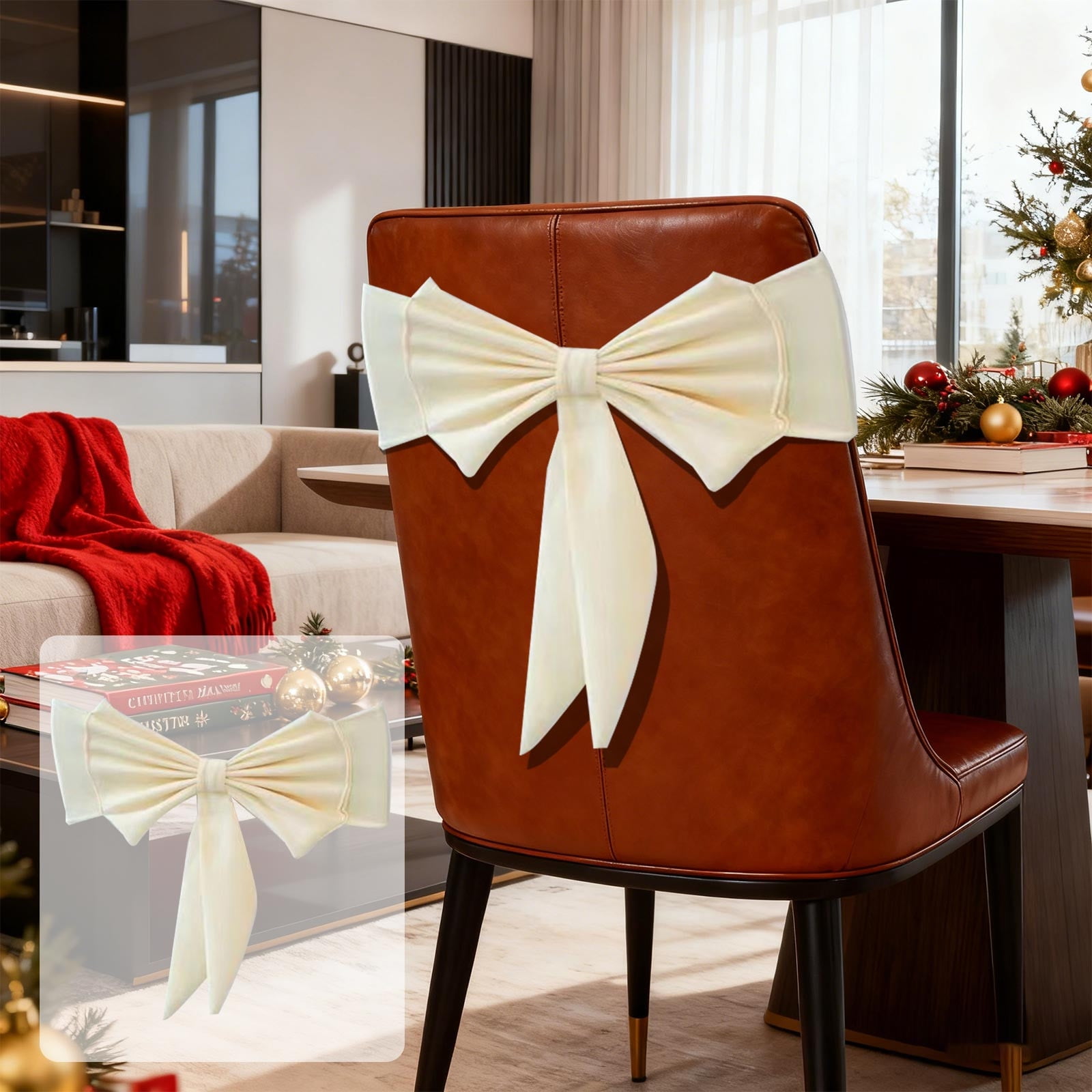 Fzsteel Chair Back Bow Decorations Extra-Thick Air-Cushioned No-Slip ...