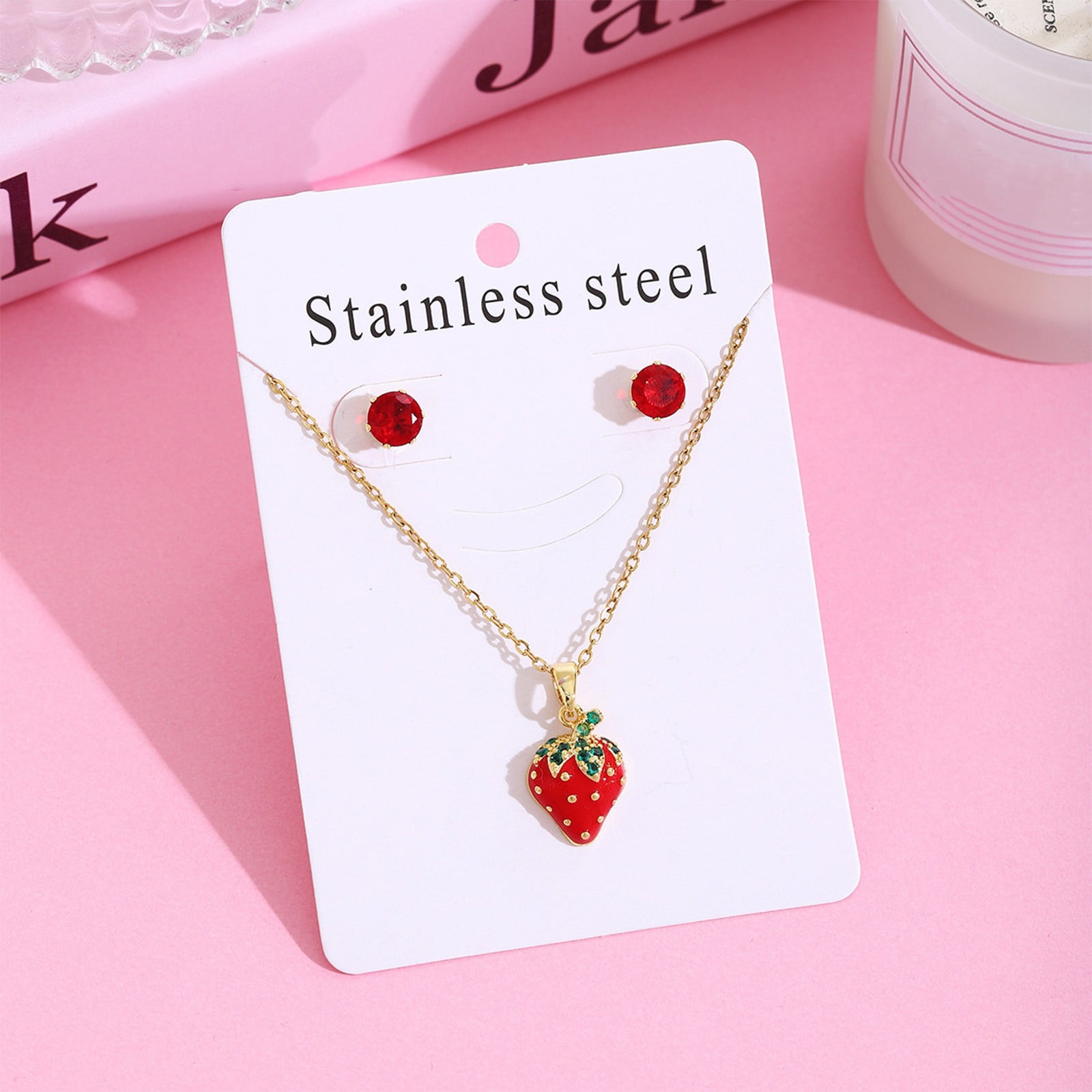 Fzsteel Delicate Micro-Set Necklace & Earrings Set - Perfect Valentine ...