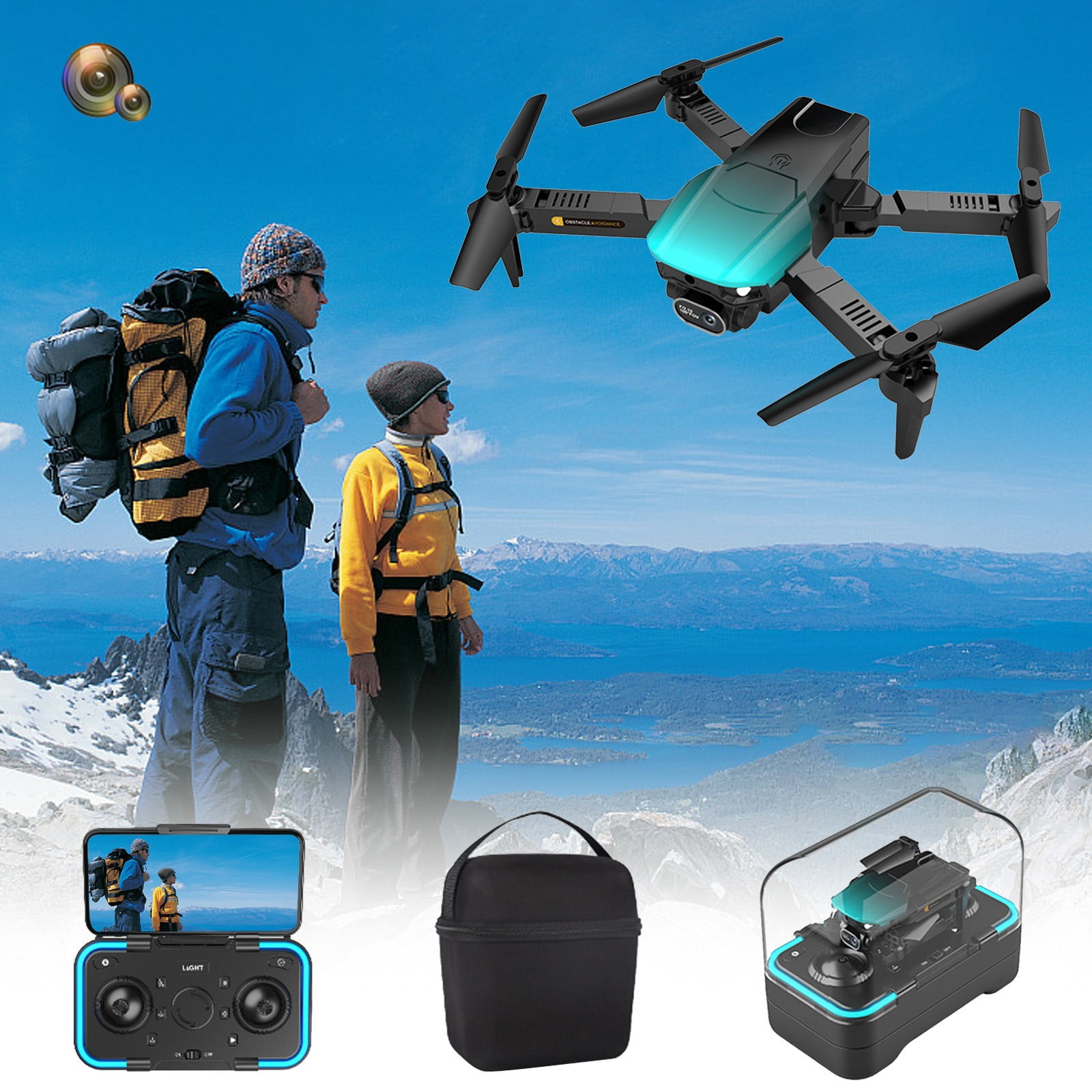 Fzsteel Foldable Drone With 1080P HD Camera, 3-Way Obstacle Avoidance ...