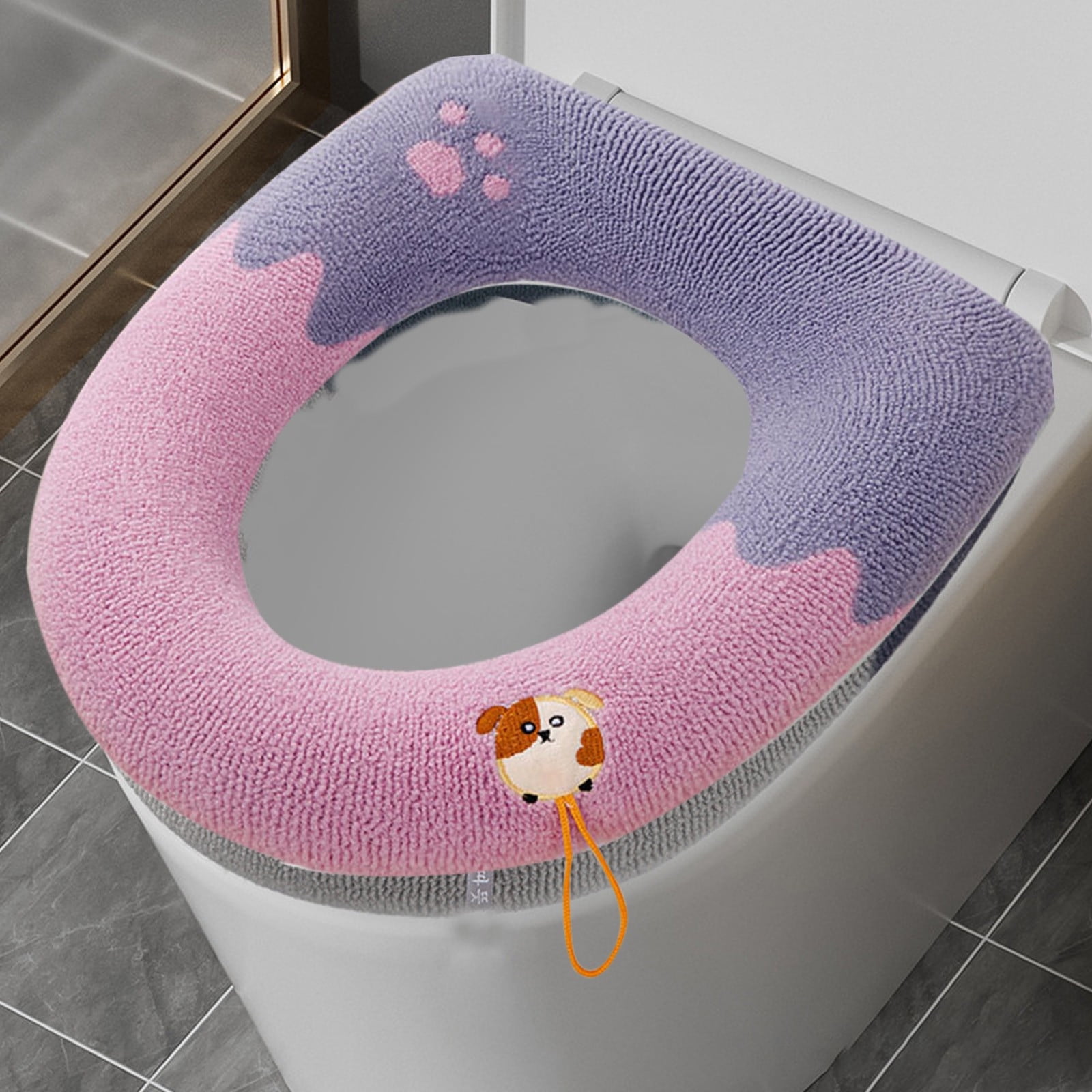 Fzsteel Knitted Toilet Seat Cover with Pull Ring for Easy Installation ...