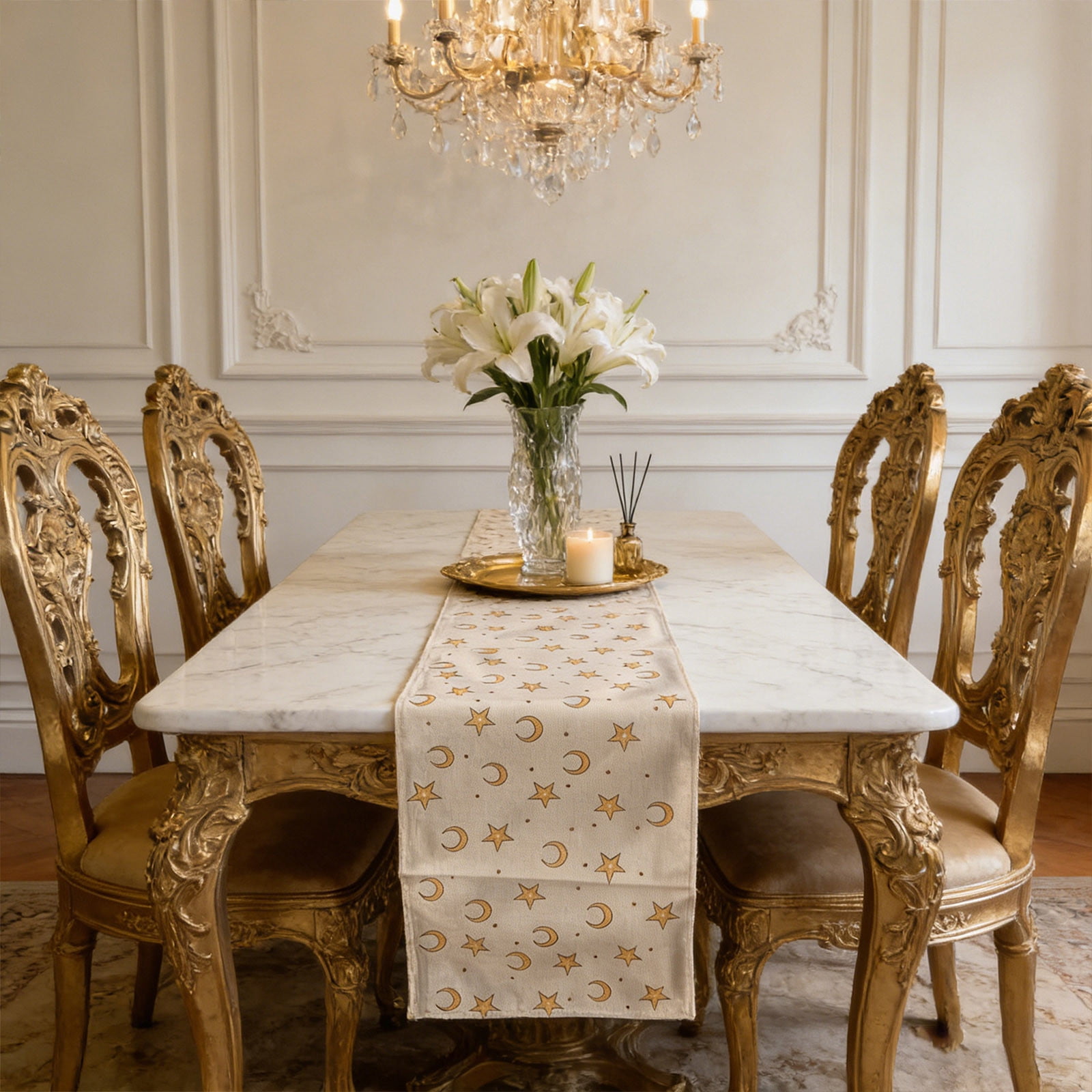 Fzsteel Linen Table Runner with Heat Insulation for Ramadan and Party ...