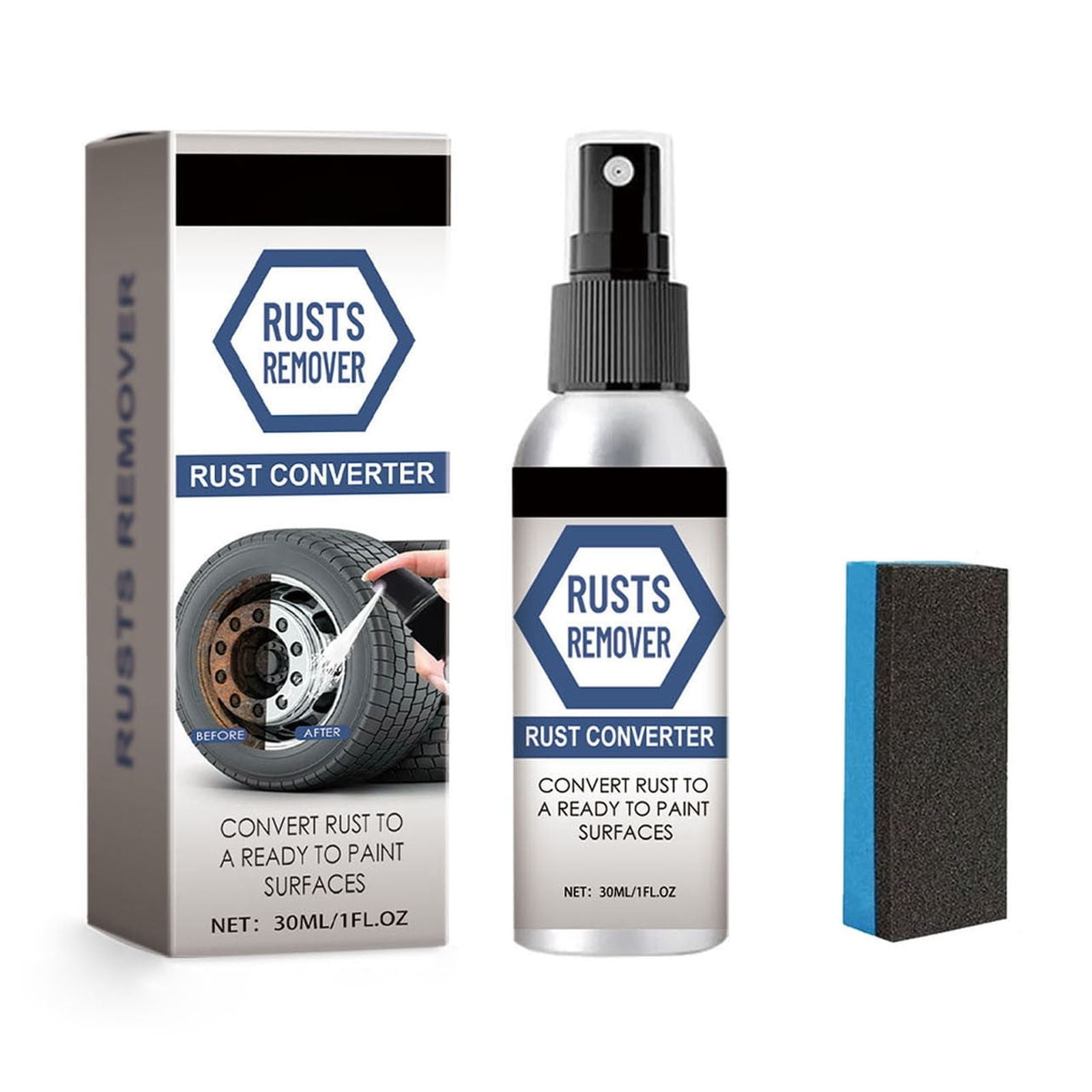 Fzsteel RAYHONG Rust Remover Spray 30ml with Sponge – No Sanding Metal ...