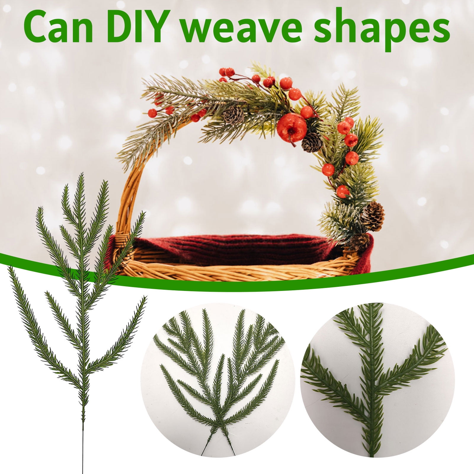 Fzsteel Reusable Soft Rubber Realistic Christmas Vines Decorations - 10 ...