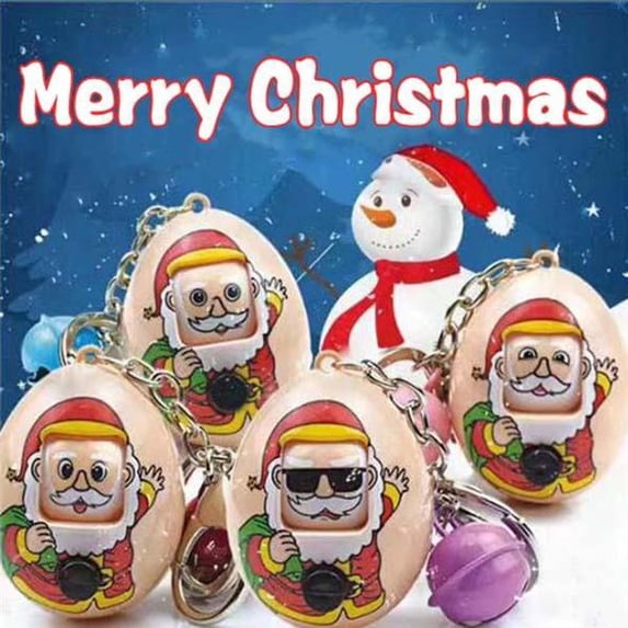 Fzsteel Santa Claus Change Face Expression Keychain with 4 Fun Faces ...