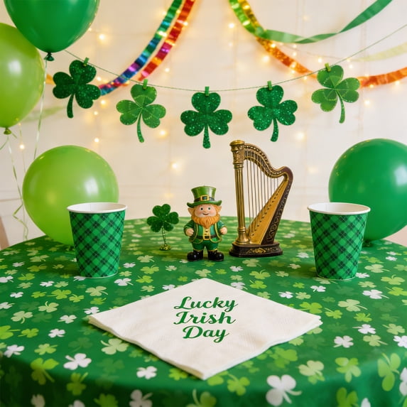 Fzsteel St. Patrick's Day 10-Piece Disposable Plates and Cutlery Set ...