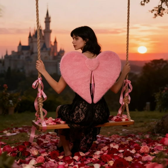 Fzsteel Valentine's Day Love Wings Party Decorations Stage Backdrop ...