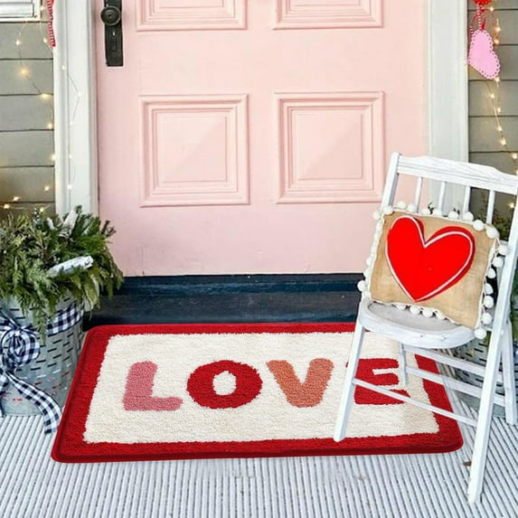Fzsteel Valentine's Day Non-Slip Entry and Bathroom Doormat with ...