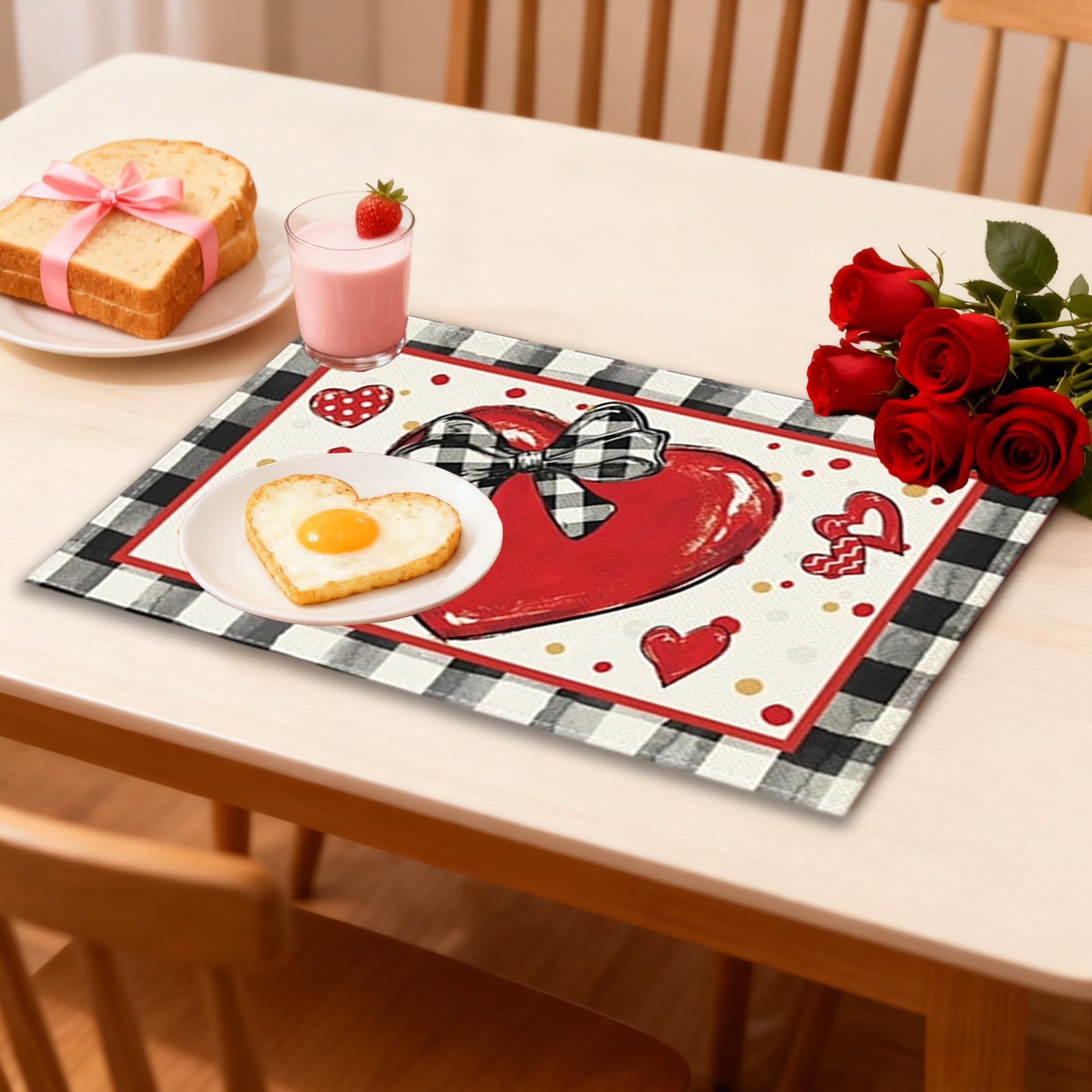 Fzsteel Valentine's Day Themed Placemat 17.72x11.81 Inches Polyester ...