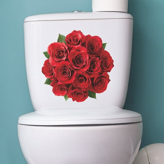 Fzsteel Valentine's Day Wall Stickers Romantic Rose Design Peel and ...