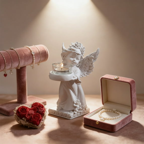 Fzsteel Vintage Angel Wing Candlestick Holder Resin Home Decor with ...