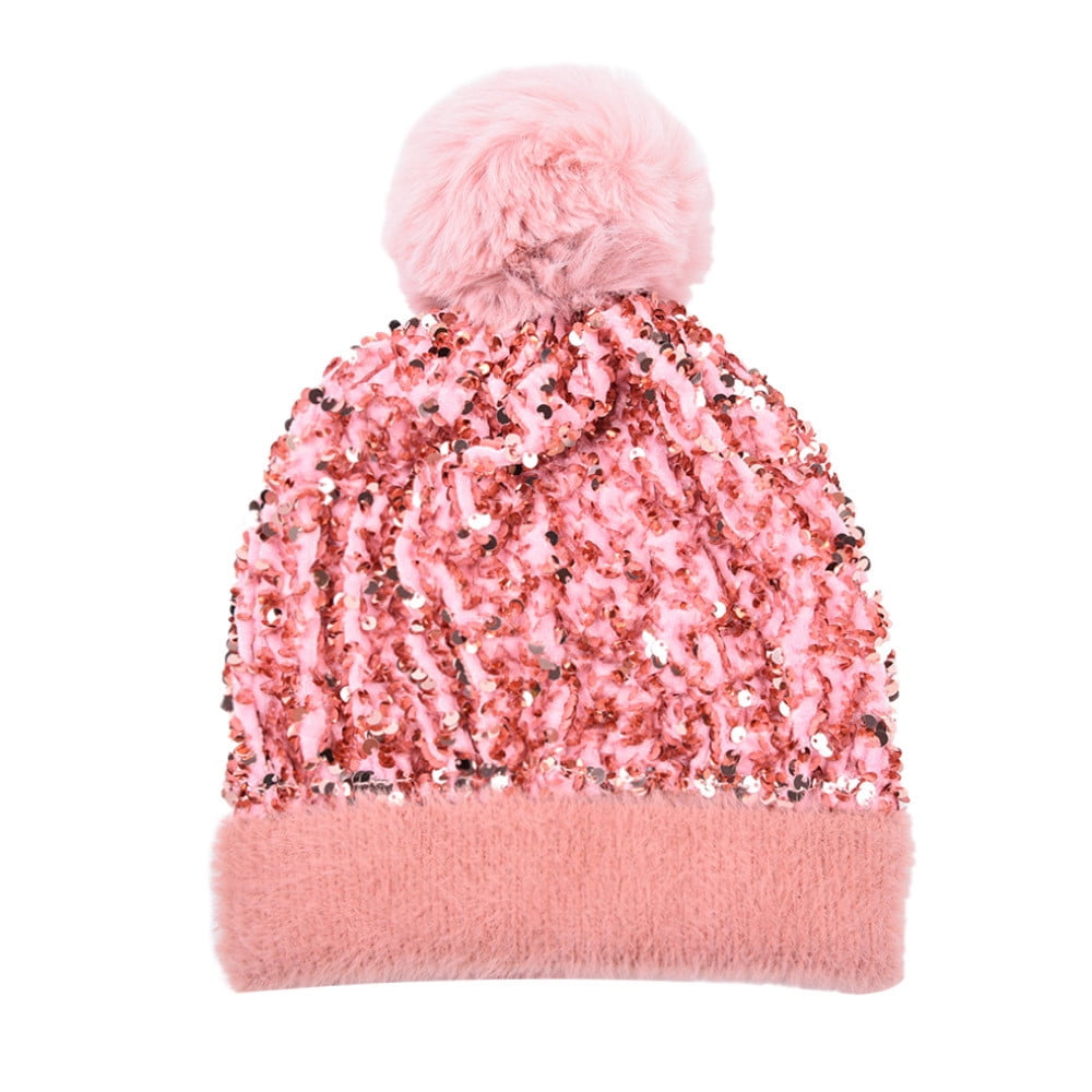 Fzsteel Women's Luxurious Sparkly Sequin Knit Winter Hat, Soft and Warm ...