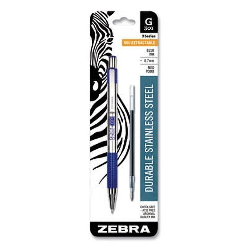 G-301 Gel Pen, Retractable, Medium 0.7 Mm, Blue Ink, Stainless Steel ...