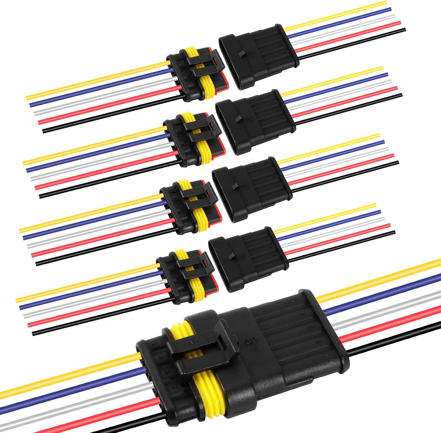 G 5 Pin Way Electrical Wire Connector Male Female Plug Socket Quick ...