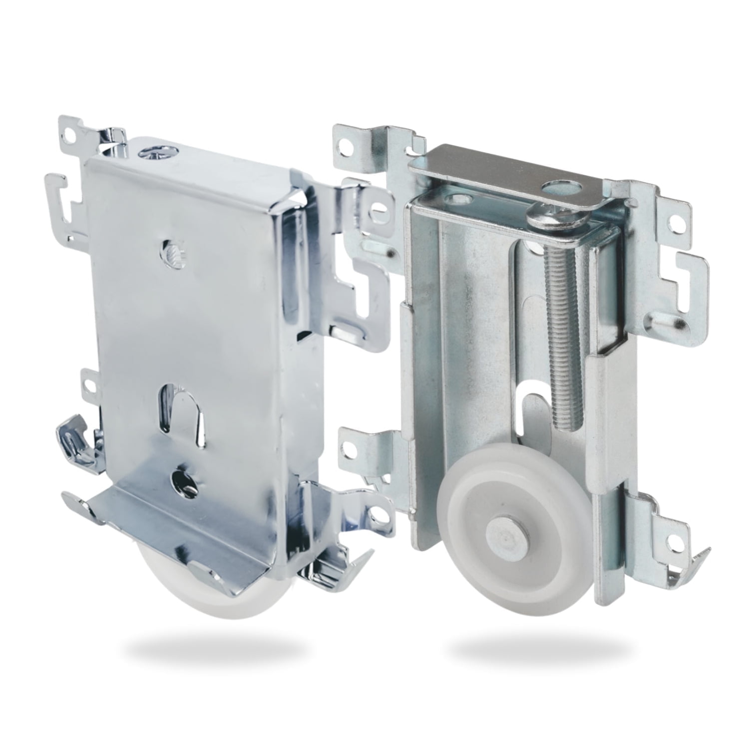G.A.S Hardware Steel-Framed Mirror Bottom Closet Door Roller Assembly ...