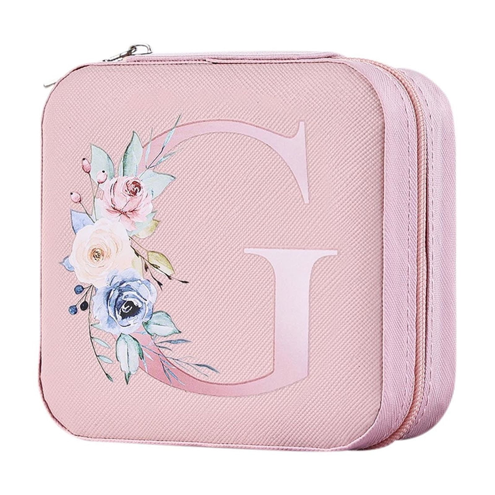 G Alphabet Jewelry Storage Box Pu Leather Letter Printed Earring Ring ...