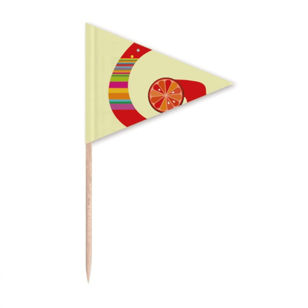 G Alphabet Orange Fruit Cute Pattern Toothpick Triangle Cupcake Toppers ...