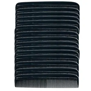 G.B.S (15 Pack) Pocket Comb Black Unbreakable Round Teeth Course Fine ...