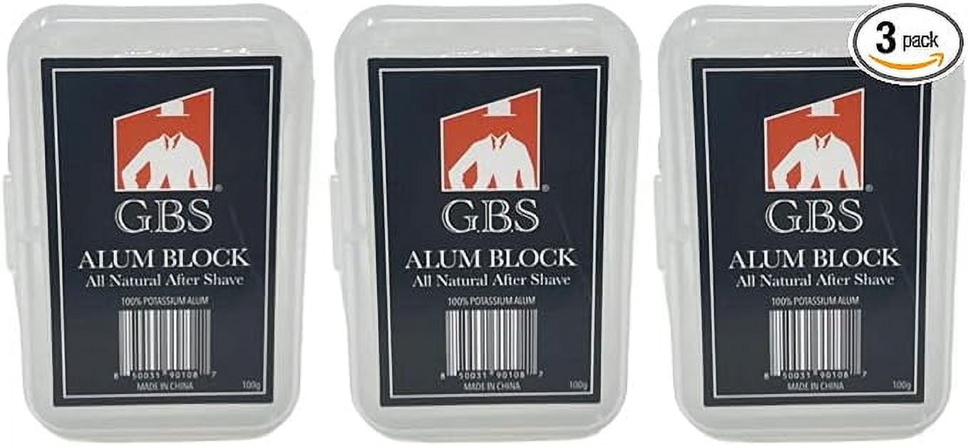 G.B.S Alum Block Bar Travel Cases, Pack of 3 (100 Grams Per Bar) Potassium Shaving Alum ...