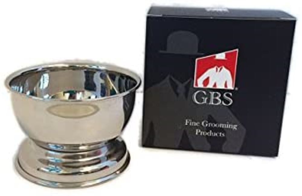 G.B.S Chrome Shaving Bowl- Stainless steel Unbreakable, Fits Up to 3 oz, Durable for Home ...