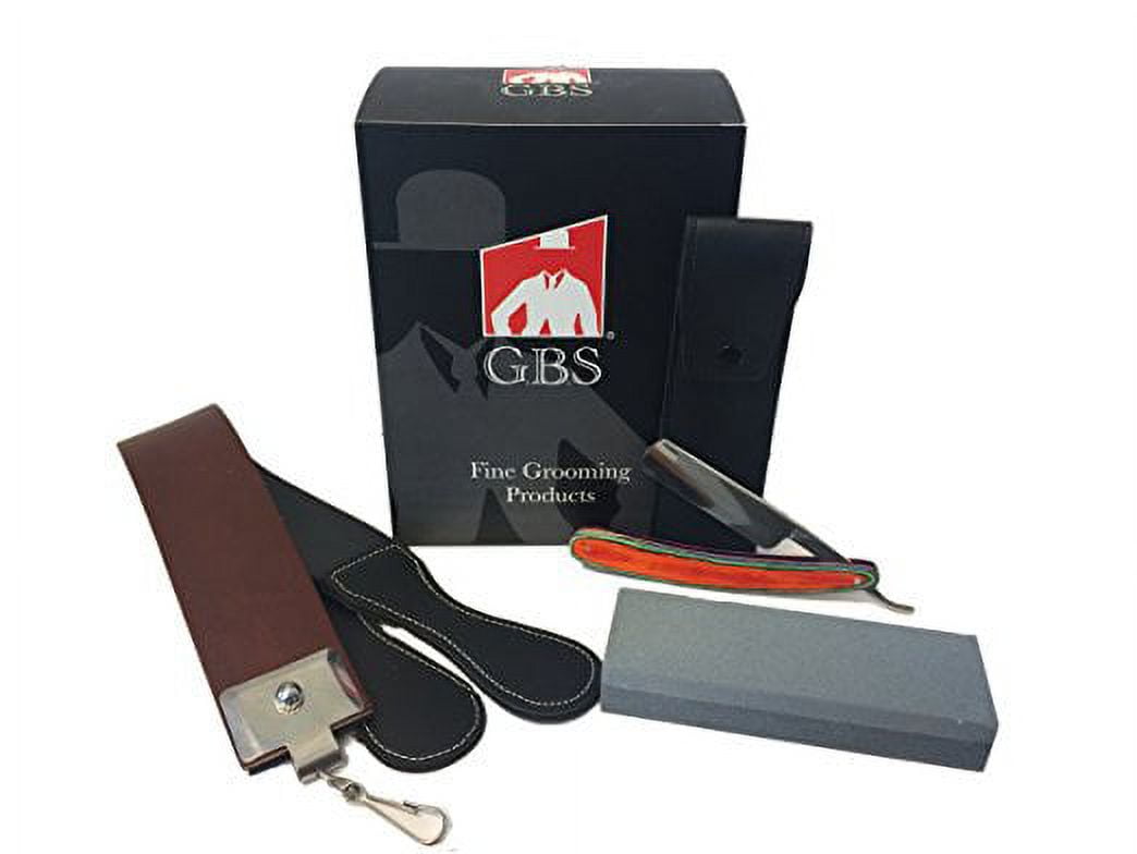 G.B.S Men's Shaving Grooming Set Straight Razor 5/8" Multi Wood Handle ...