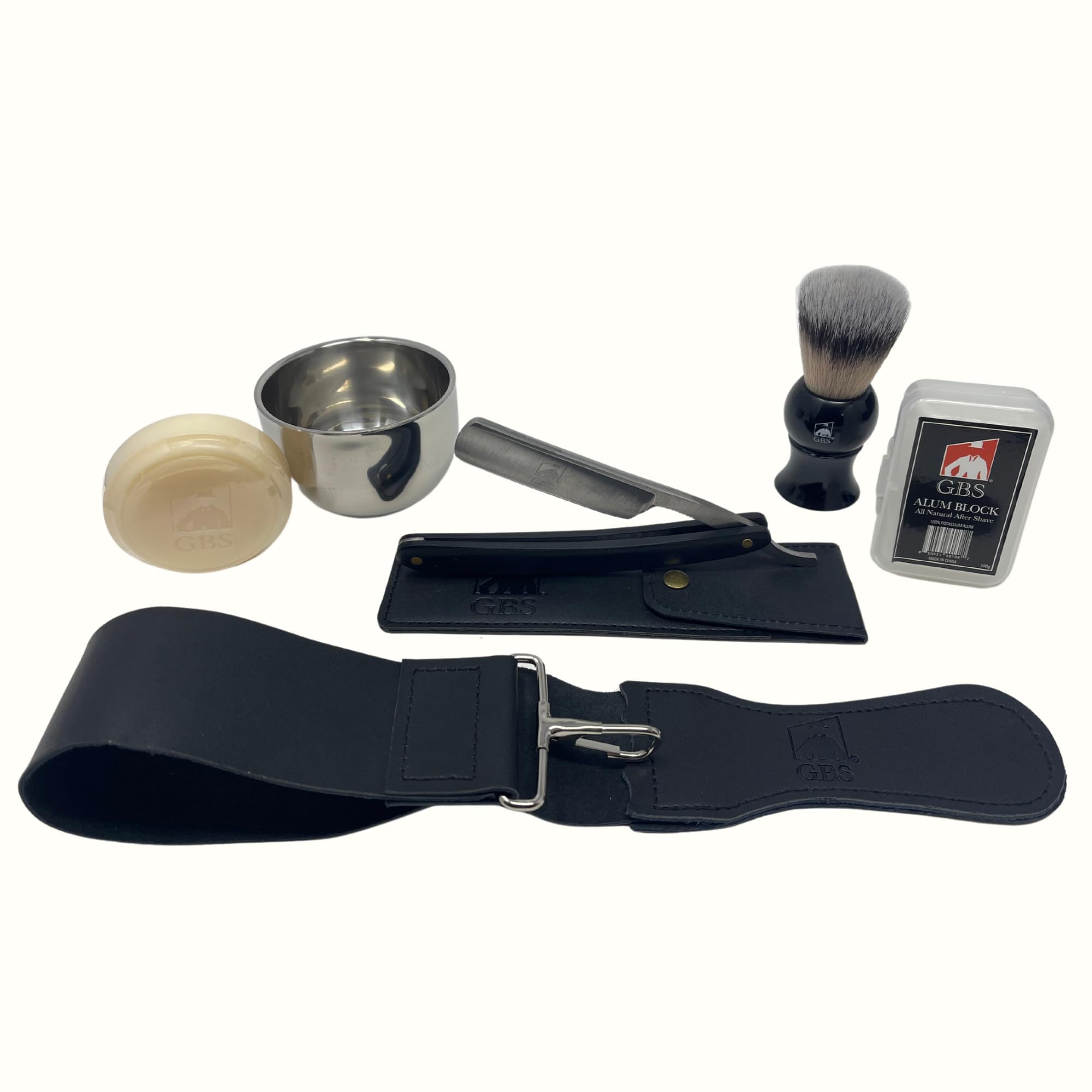 G.B.S Men’s Wet Shaving Kit Shaving Stainless Steel Razor Wood Handle ...
