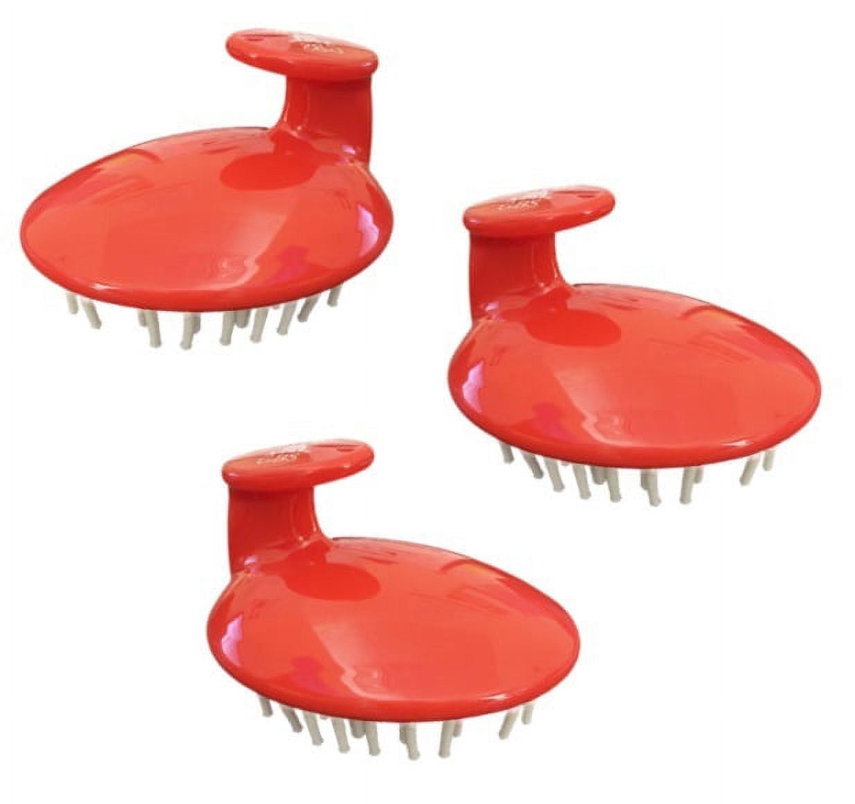 G.B.S Shampoo Brush, Soft Silicone Bristles - Red, Pack Of 3 - Walmart.com