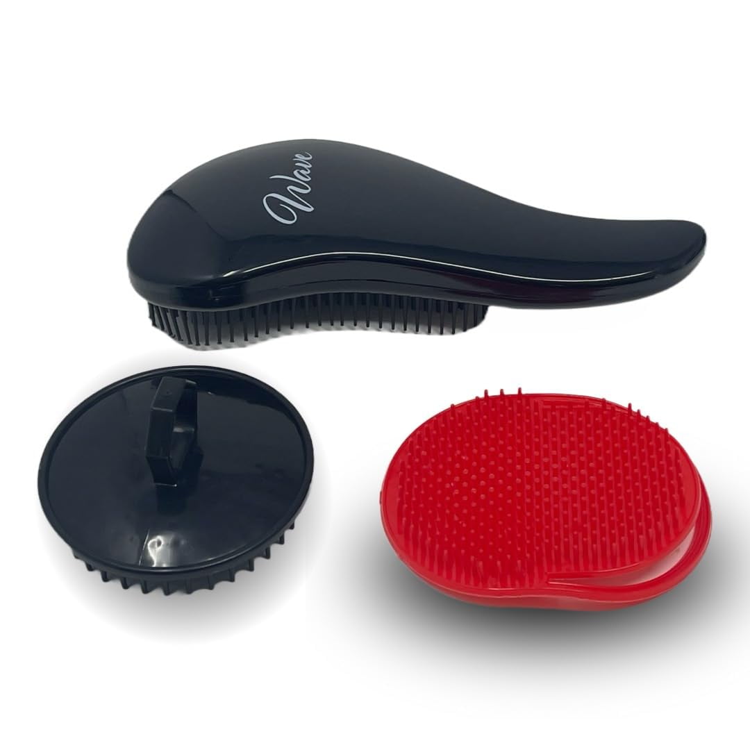 G.B.S Wave Detangling Brush JKF25 Set for Curly Thick, Straight ...