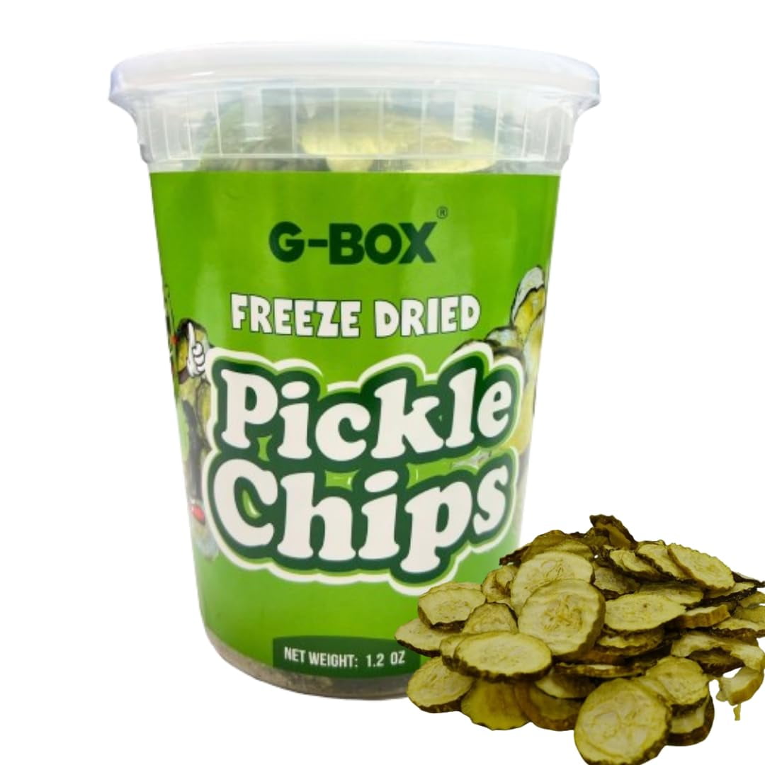 G-BOX 1.2 oz Freeze Dried Pickle Chips, Vegan, All Natural Snack, Made ...