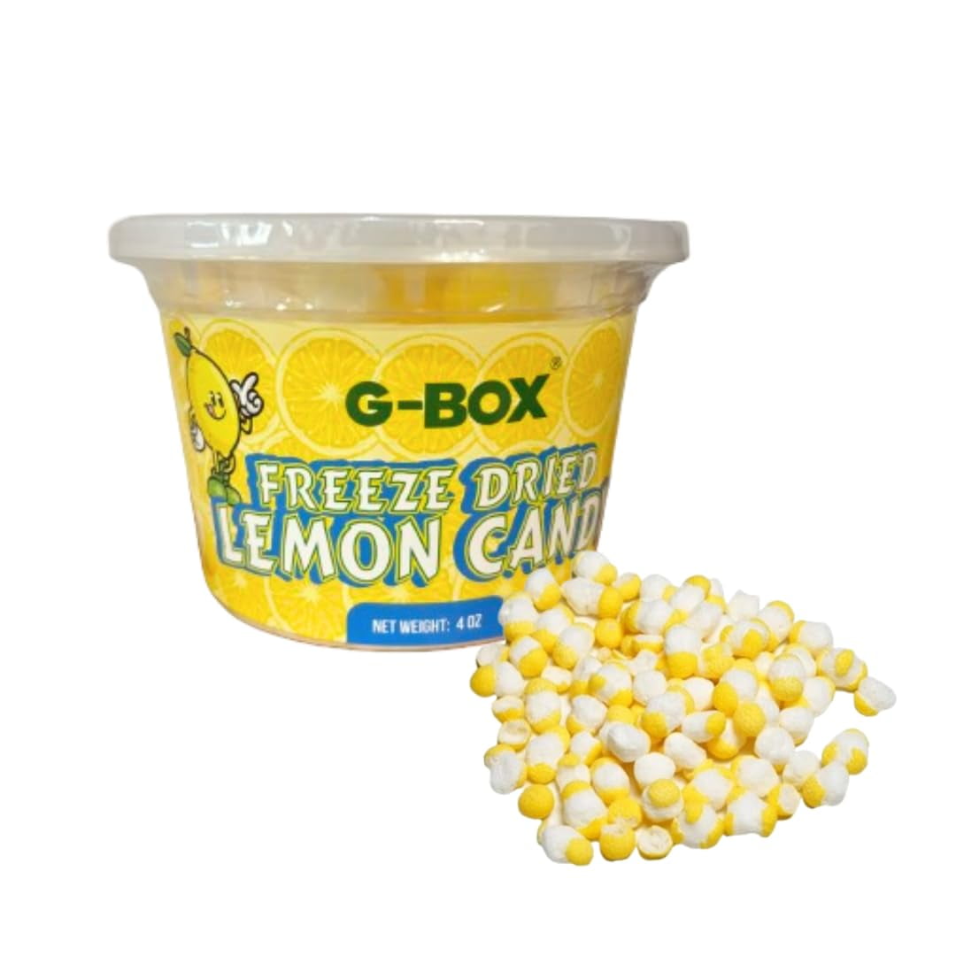G-Box Freeze Dried Lemonheads Candy, Crunchy Sour Lemon Flavor, 4 oz ...