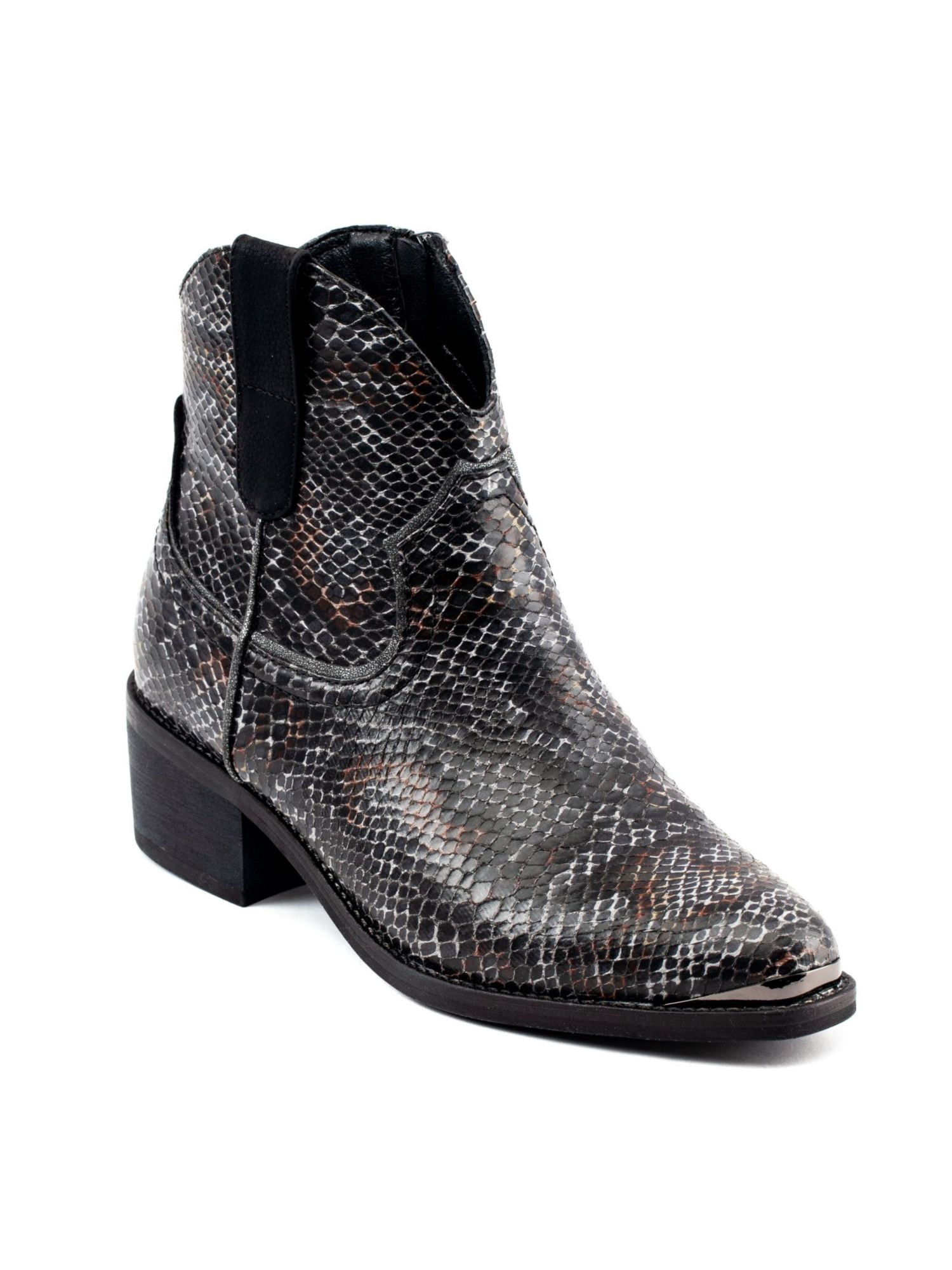 G.C. SHOES Womens Black Snake Print Pull Tabs Cushioned Comfort Stax ...
