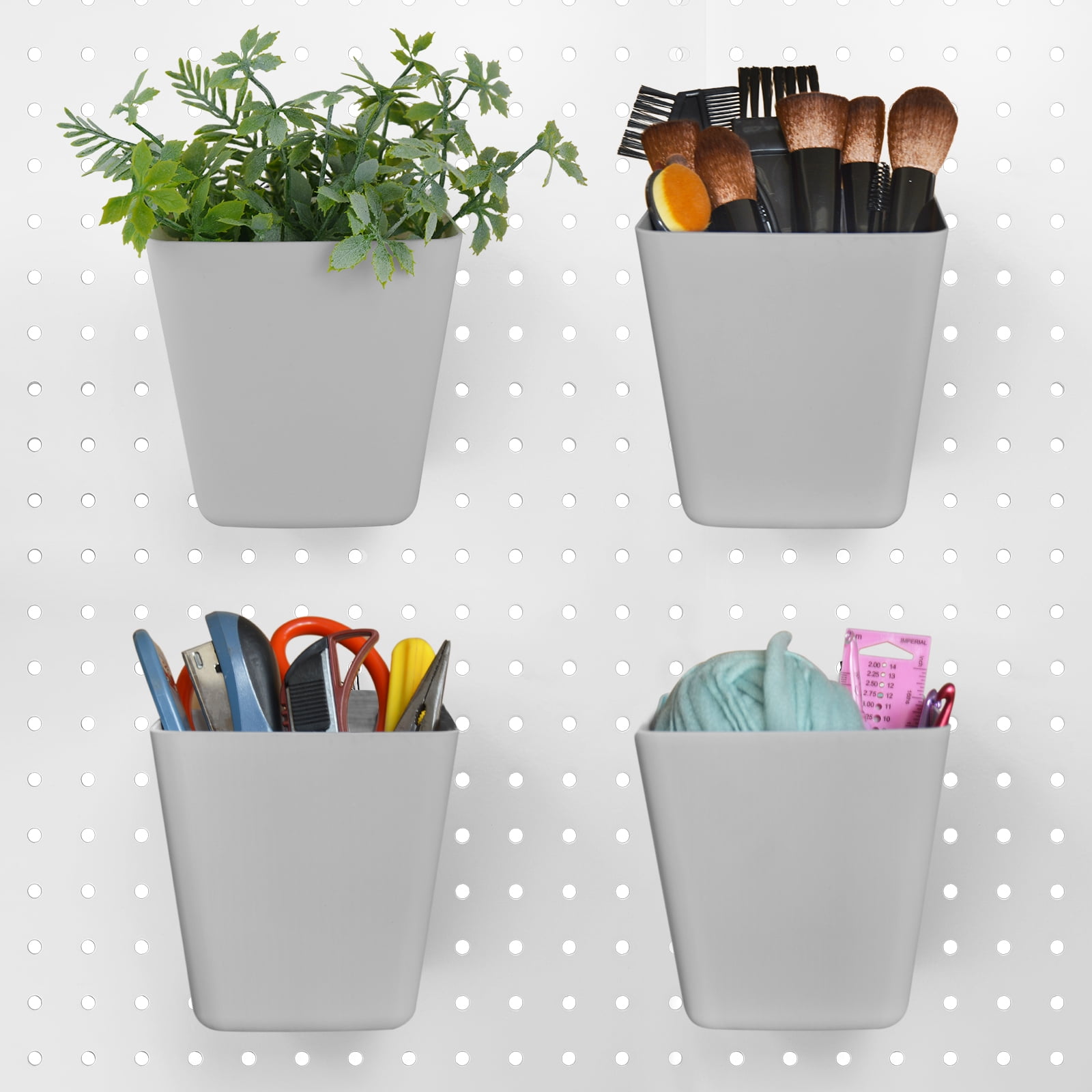 G.Core 4-Pack Pegboard Cups with Hooks, Peg Board Organizer Accessories ...