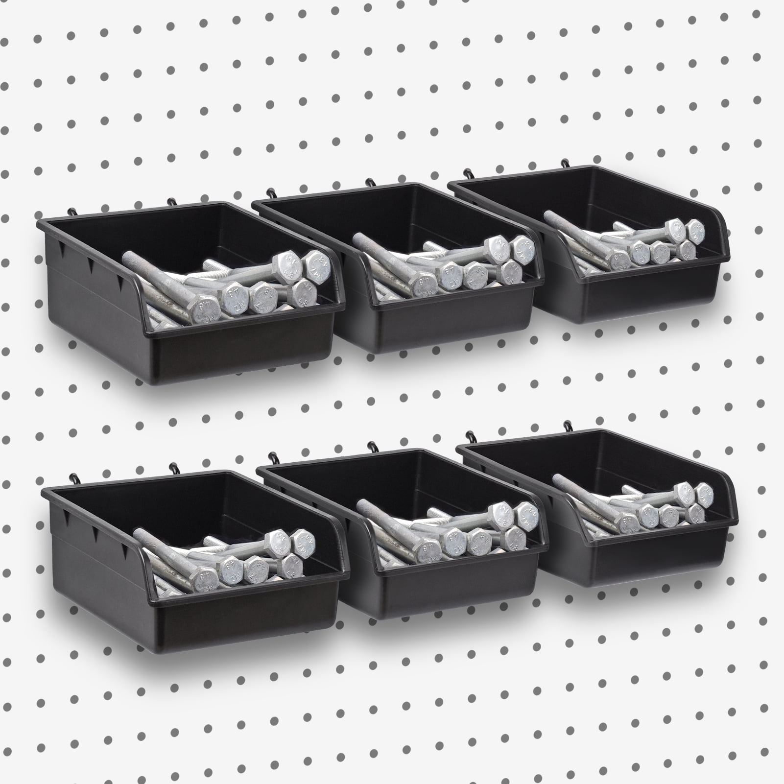 G.Core 6-Pack Large Pegboard Bins with Hooks for Craft Room Garage ...